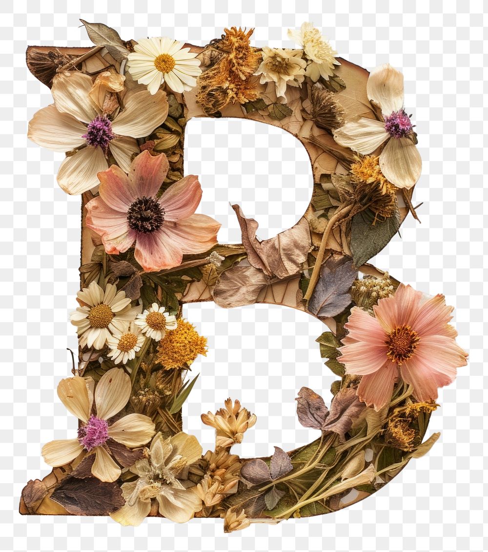 PNG Alphabet B font flower | Premium PNG - rawpixel