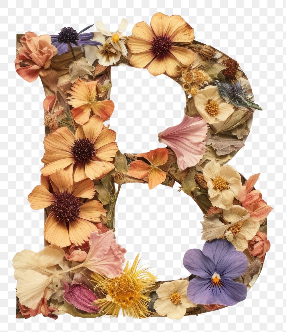 PNG Alphabet B font flower | Premium PNG - rawpixel