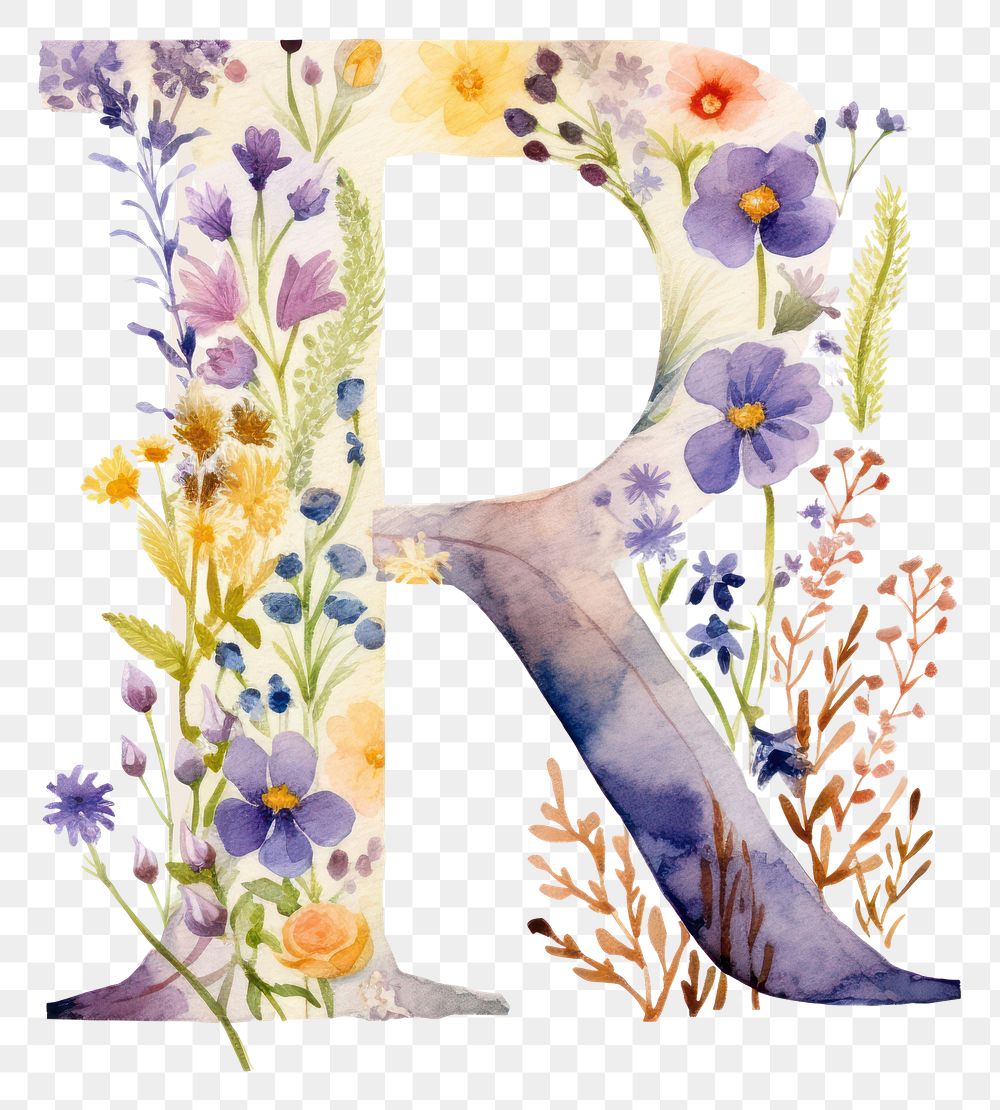 PNG Floral alphabet R art | Free PNG - rawpixel