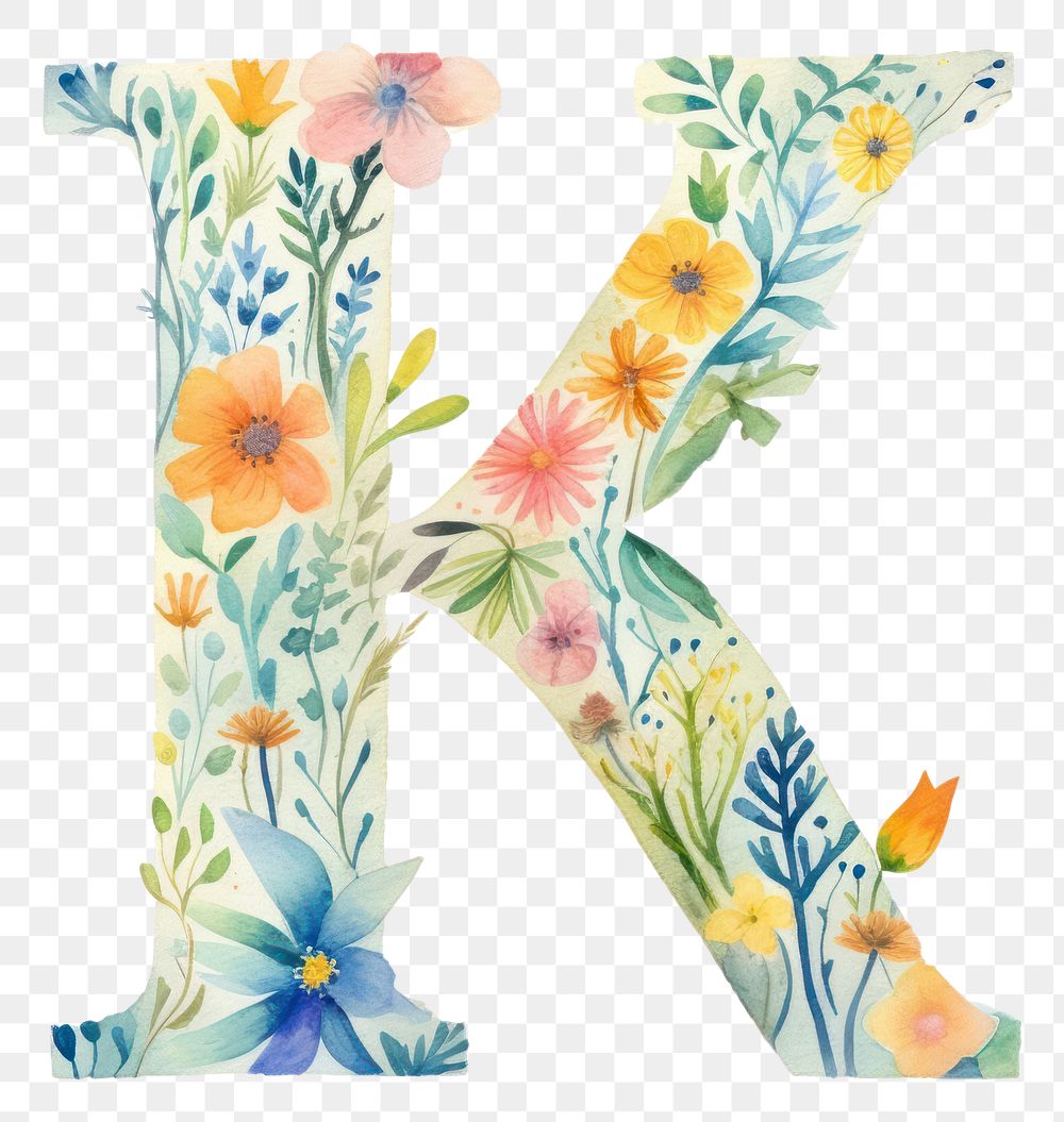 PNG Floral alphabet K flower | Premium PNG - rawpixel