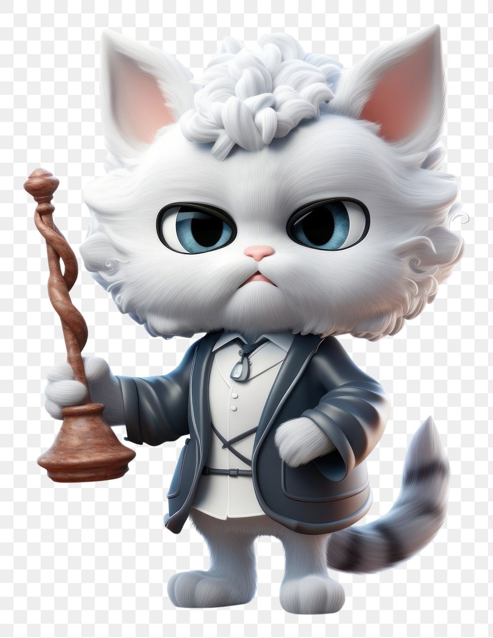PNG Judge cat figurine cartoon | Free PNG - rawpixel