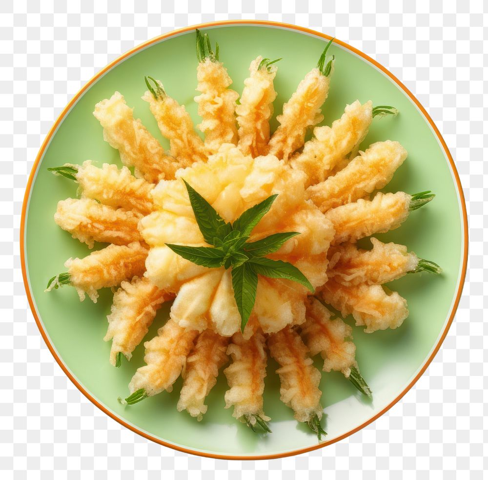 PNG Tempura dish plate plant | Free PNG - rawpixel