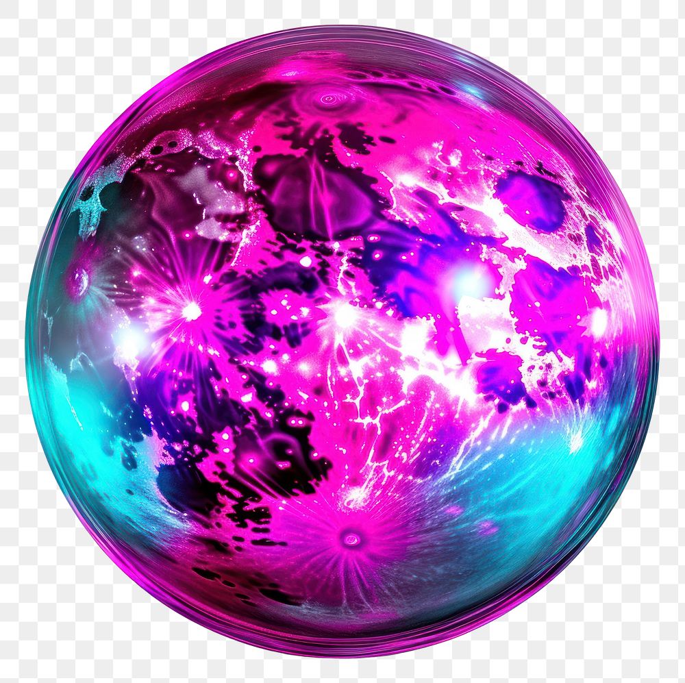 PNG Neon full moon sphere | Free PNG - rawpixel