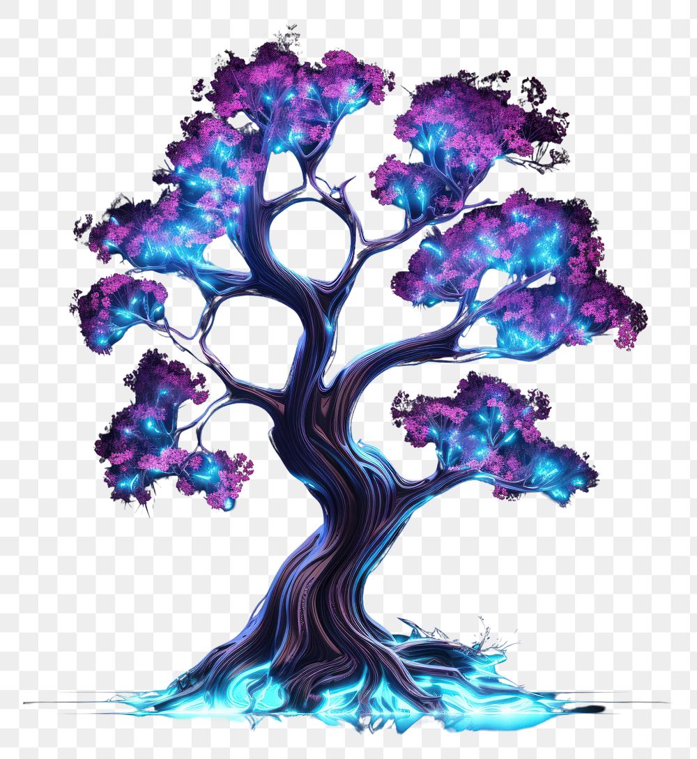 PNG Neon tree purple light | Premium PNG - rawpixel