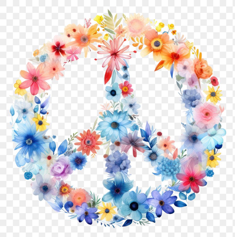 PNG Floral Peace Sign Shape | Free PNG - rawpixel