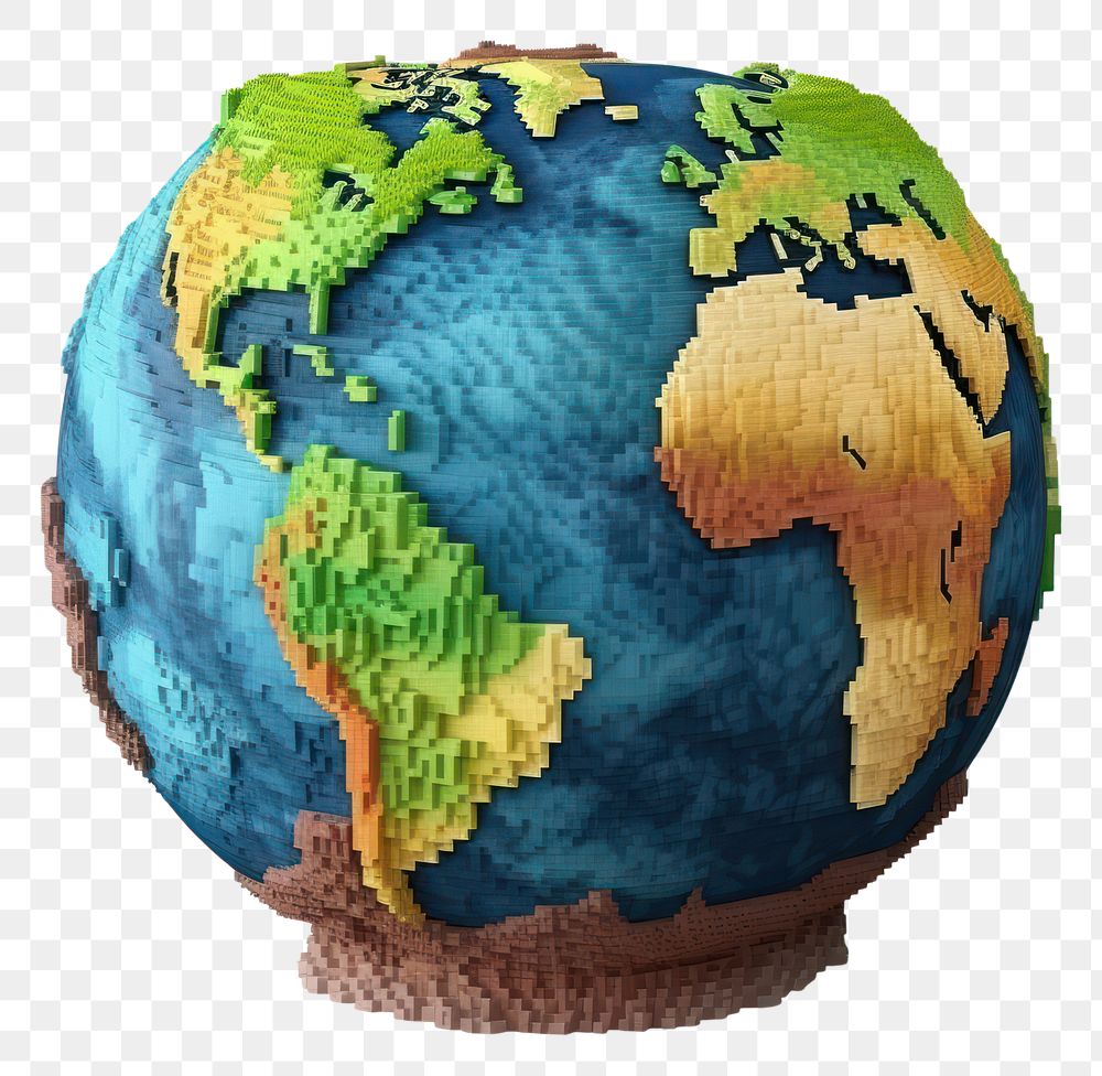 PNG 3D pixel art earth | Free PNG - rawpixel