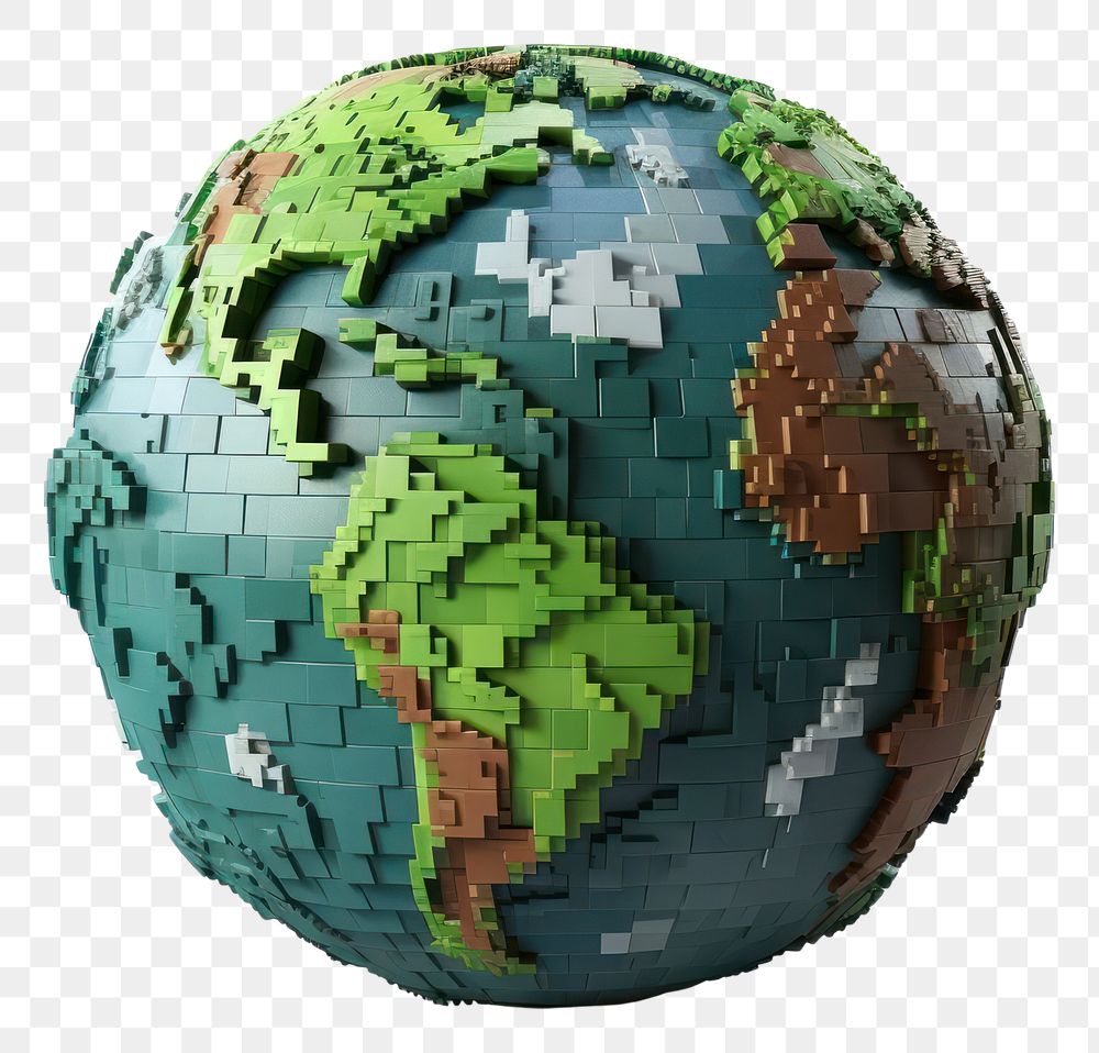 PNG 3D pixel art earth | Premium PNG - rawpixel