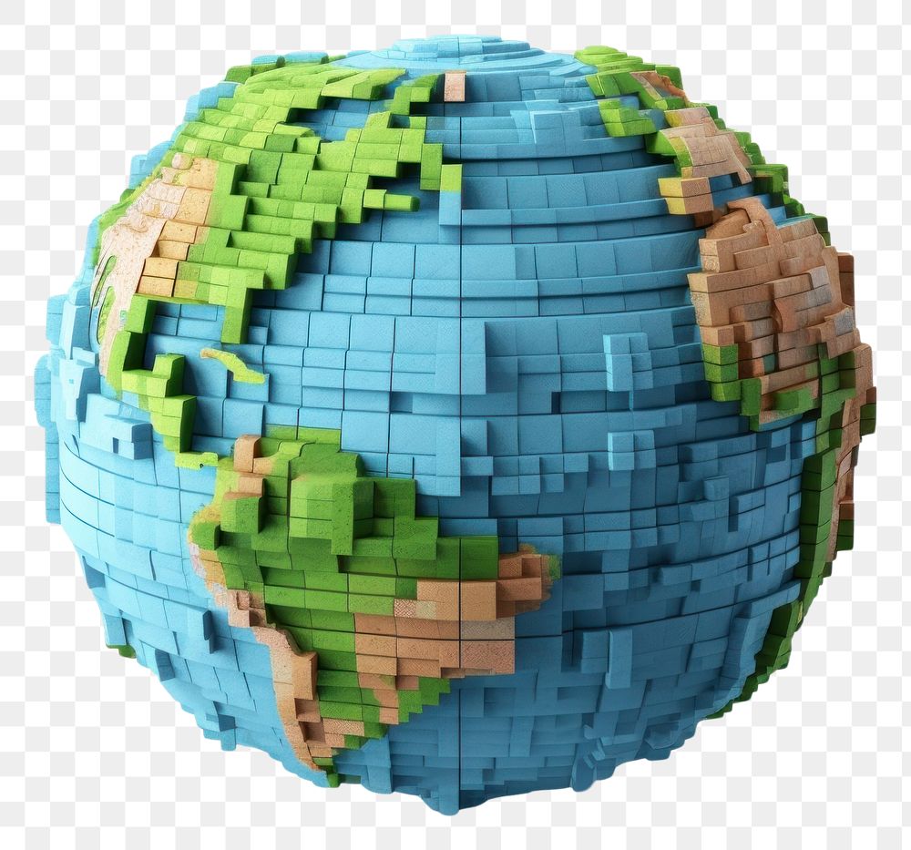 PNG 3D pixel art earth | Free PNG - rawpixel