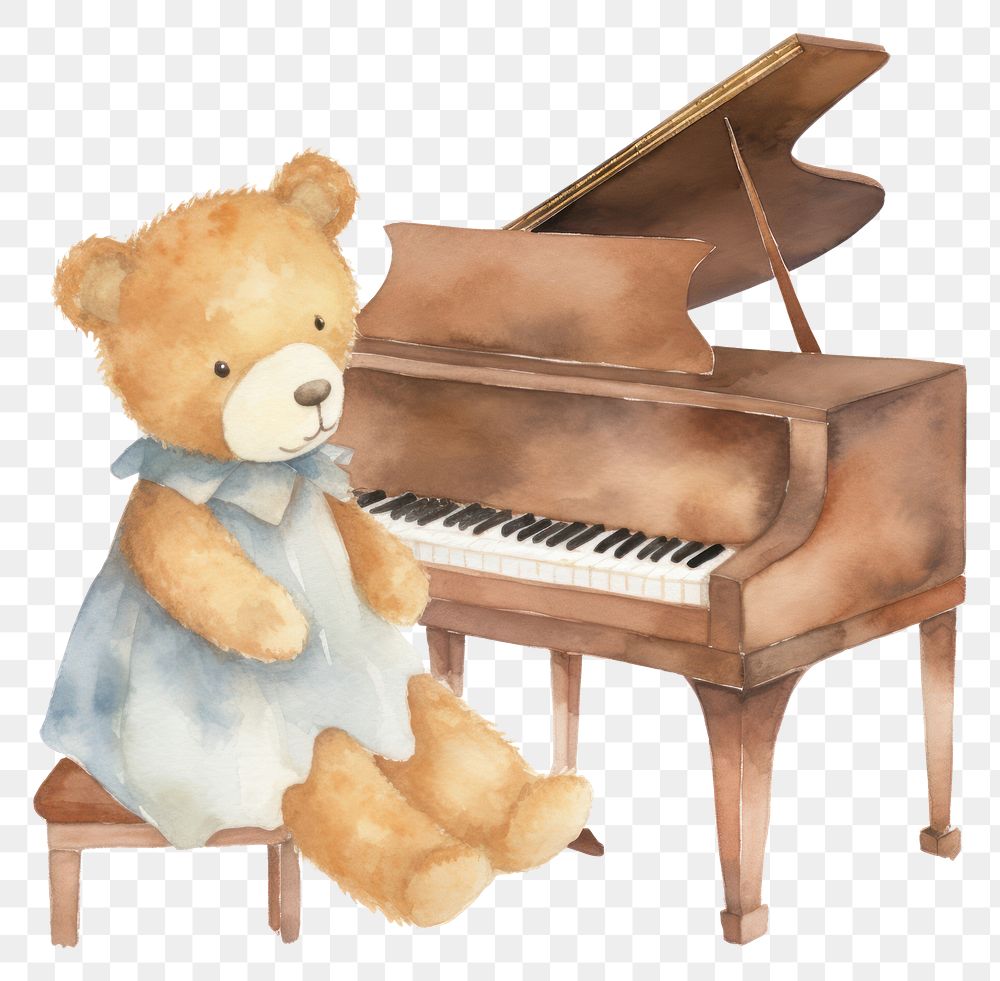 PNG Teddy bear piano keyboard | Free PNG - rawpixel