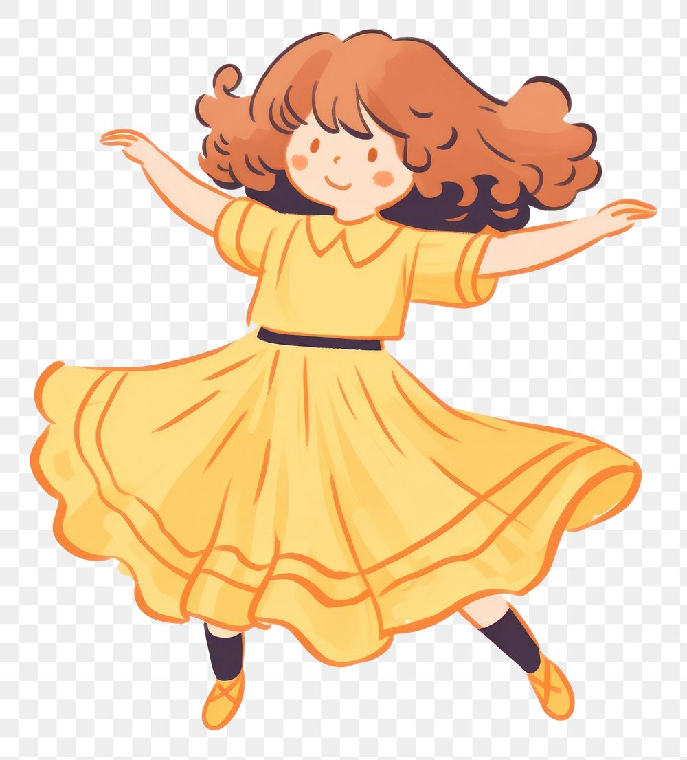 PNG Girl dancing cartoon drawing | Free PNG - rawpixel