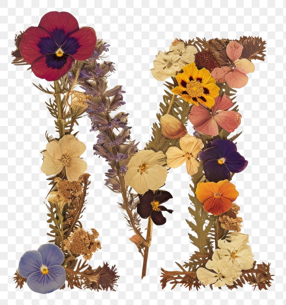 PNG Alphabet M font flower | Premium PNG - rawpixel