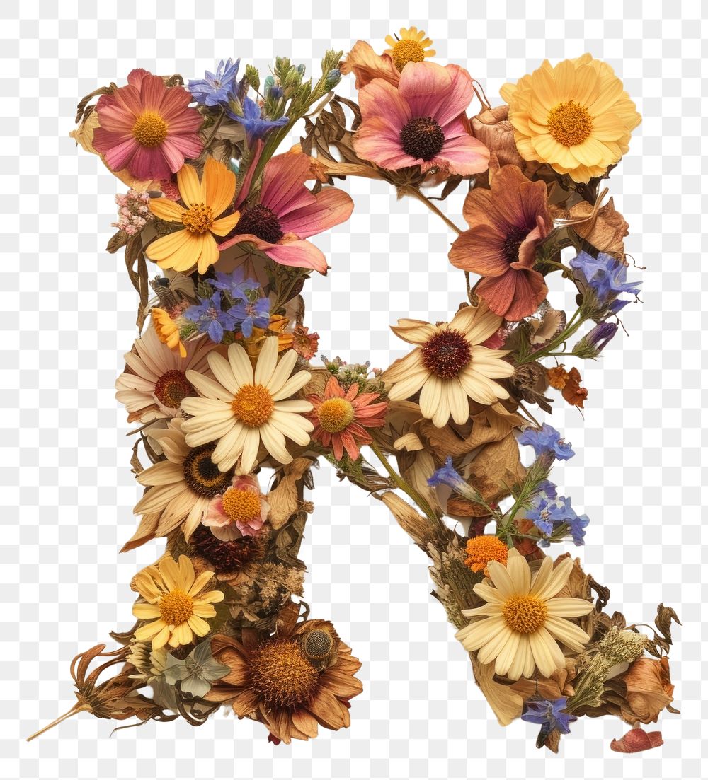 PNG Alphabet R font flower | Premium PNG - rawpixel