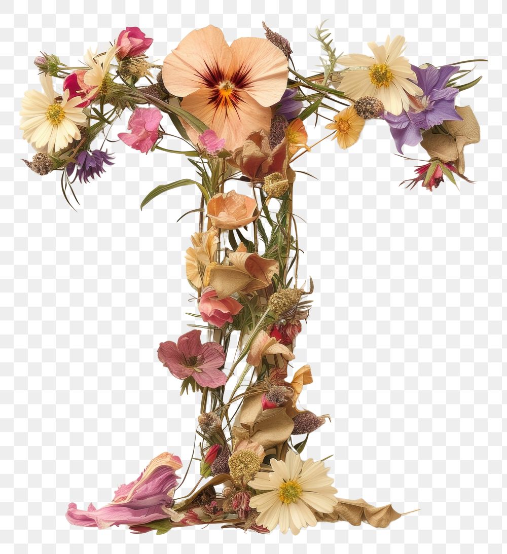 PNG Alphabet T font flower | Free PNG - rawpixel