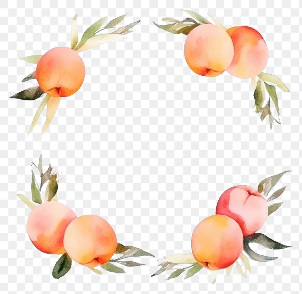 PNG Peach frame watercolor fruit | Free PNG - rawpixel