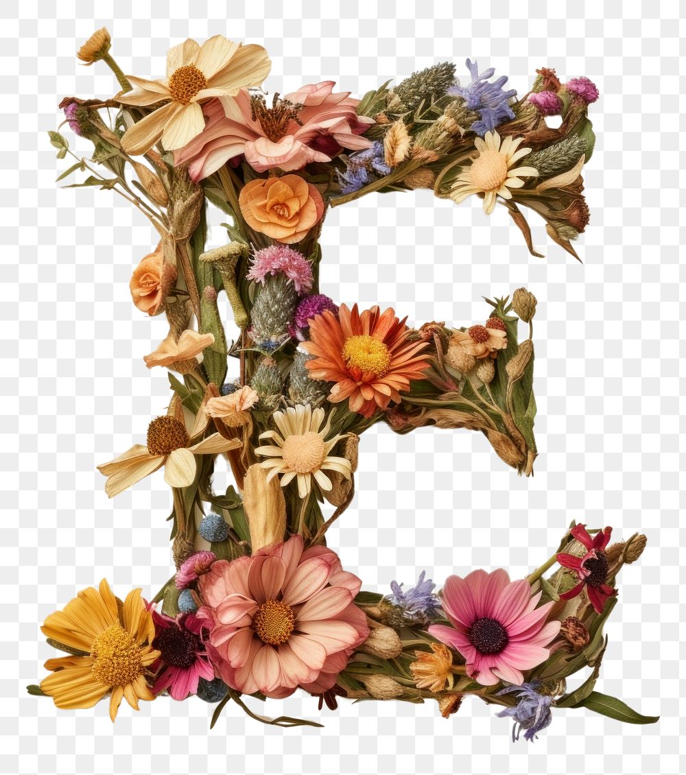 PNG Alphabet E font flower | Premium PNG - rawpixel