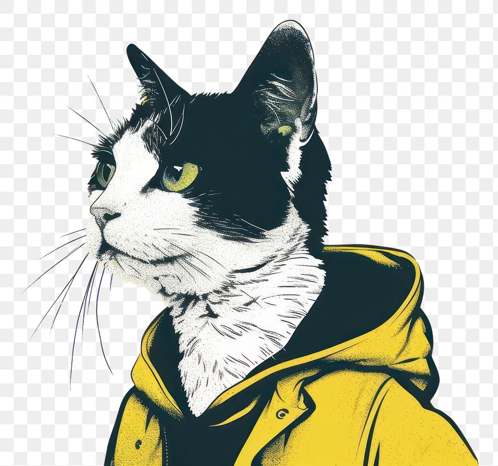 PNG CMYK Screen printing cat | Free PNG - rawpixel