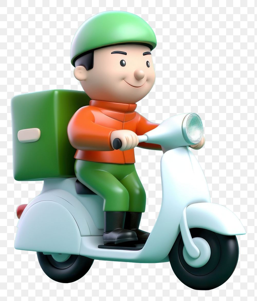 PNG Delivery man riding scooter | Premium PNG - rawpixel