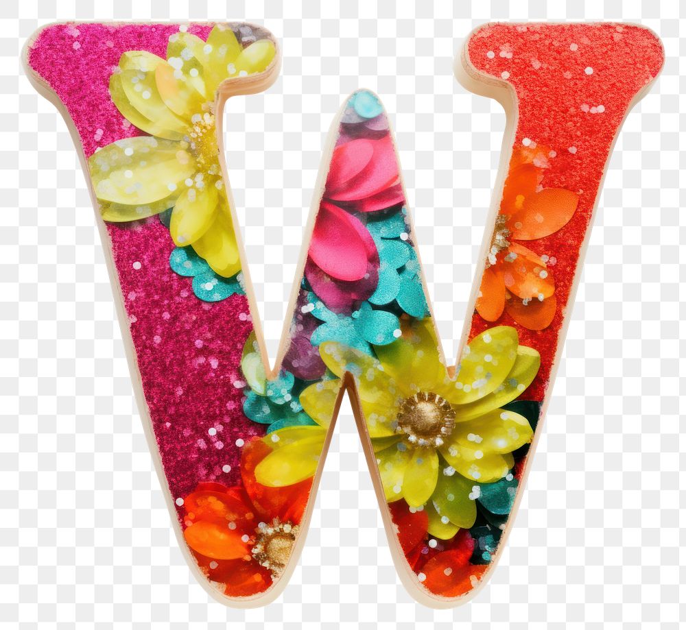 PNG Glitter letter W text | Premium PNG - rawpixel