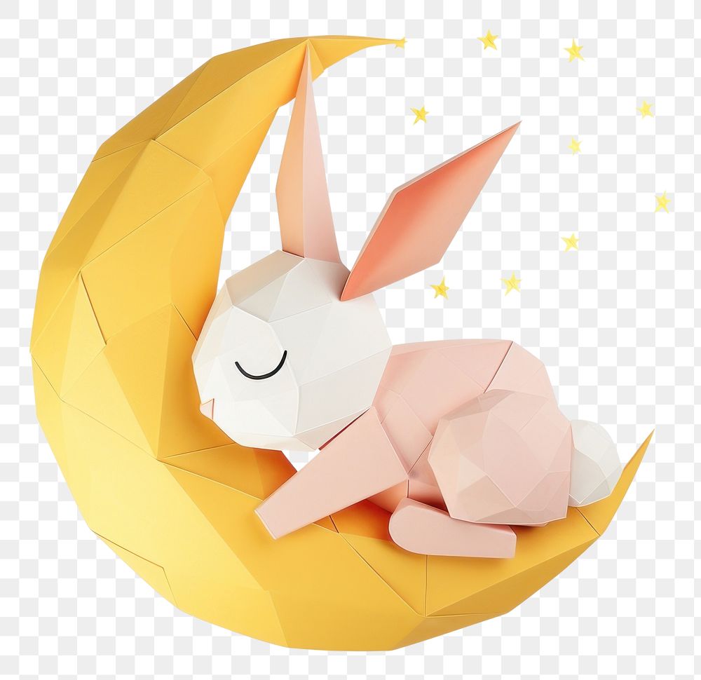 PNG Rabbit moon paper representation | Free PNG - rawpixel