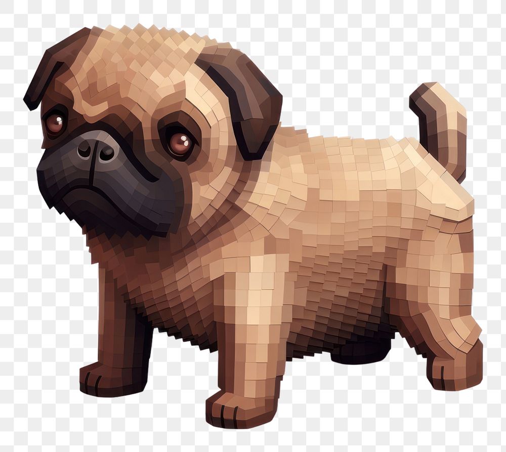 PNG 3D pixel art pug | Free PNG - rawpixel
