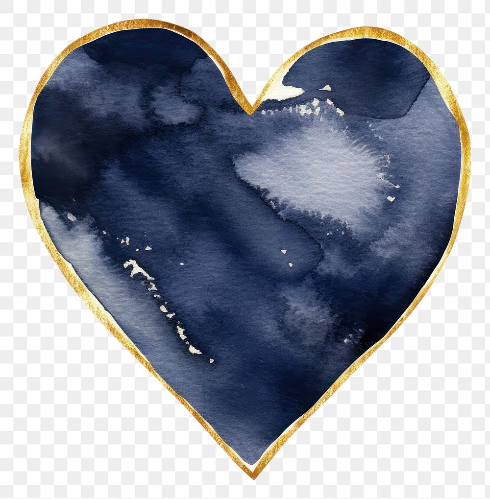 Indigo heart shape accessory jewelry | Premium PNG - rawpixel