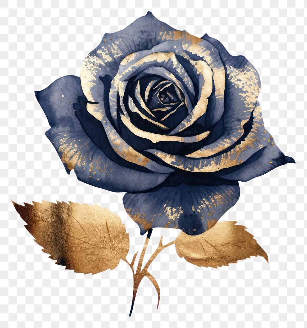 Indigo rose flower plant leaf | Free PNG - rawpixel