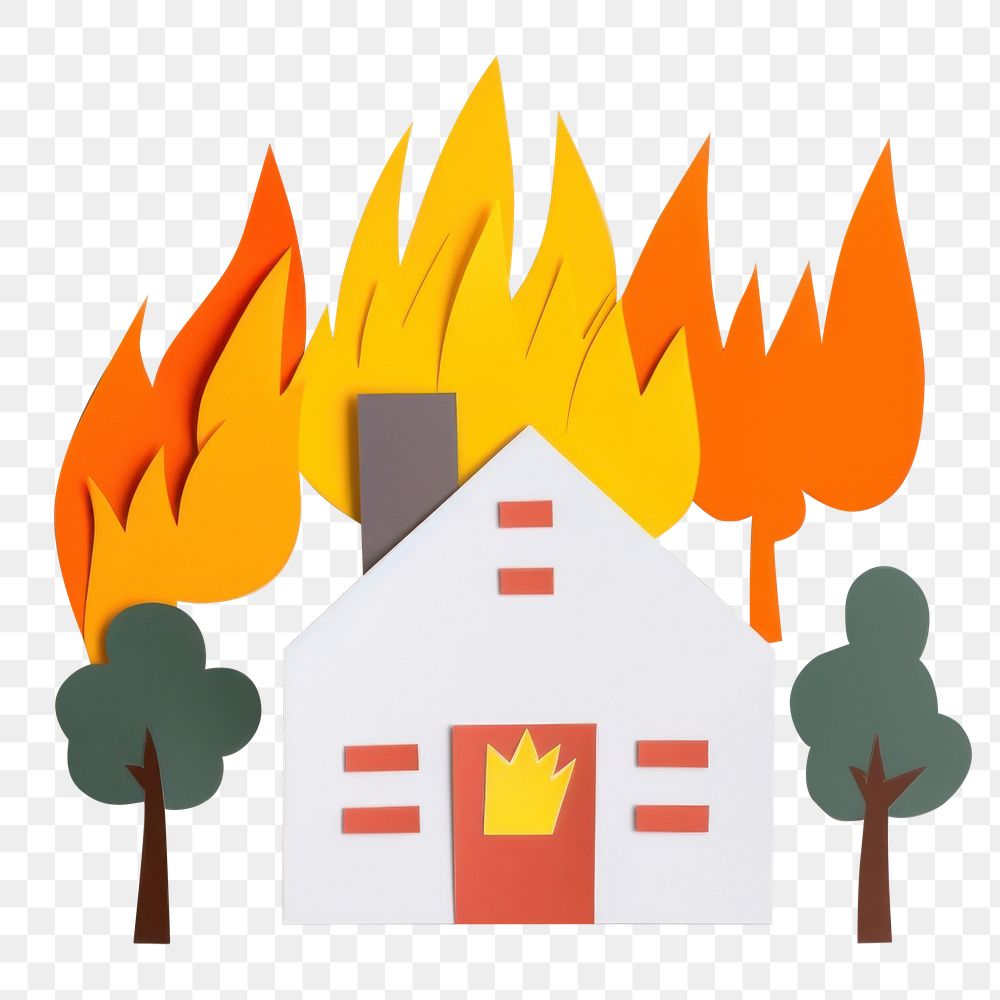 PNG House fire art paper | Free PNG - rawpixel
