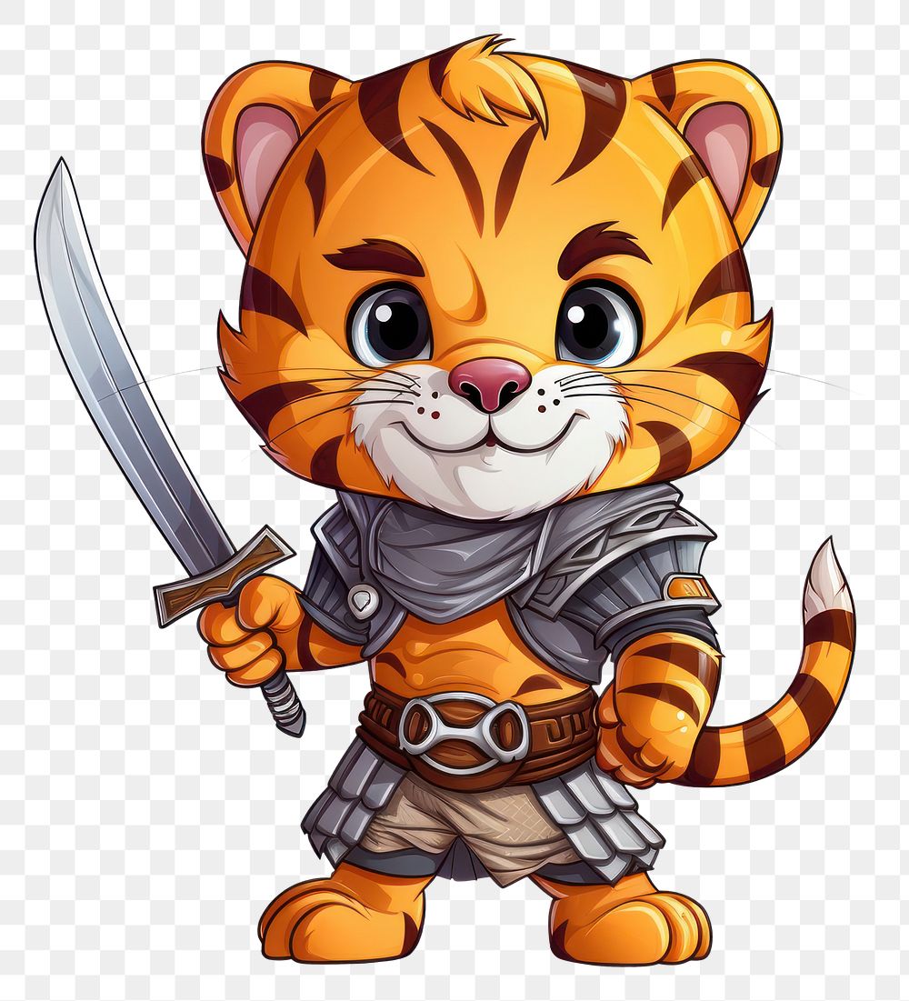 PNG Tiger character knight cartoon | Premium PNG - rawpixel
