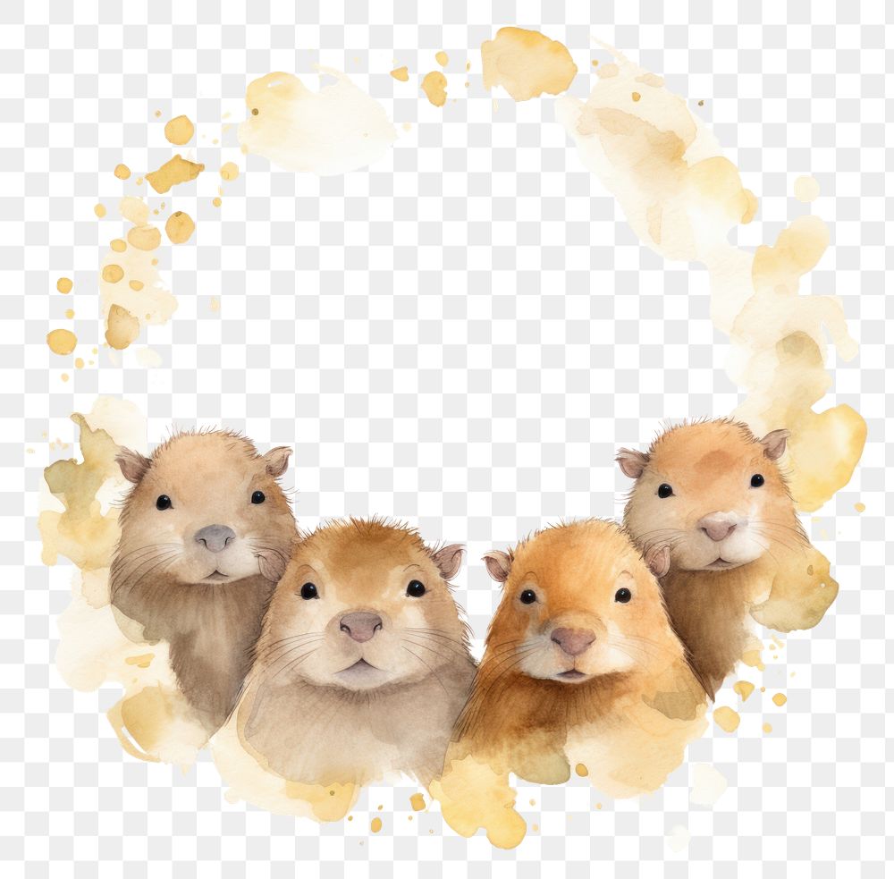 PNG Baby capybaras circle border | Premium PNG - rawpixel
