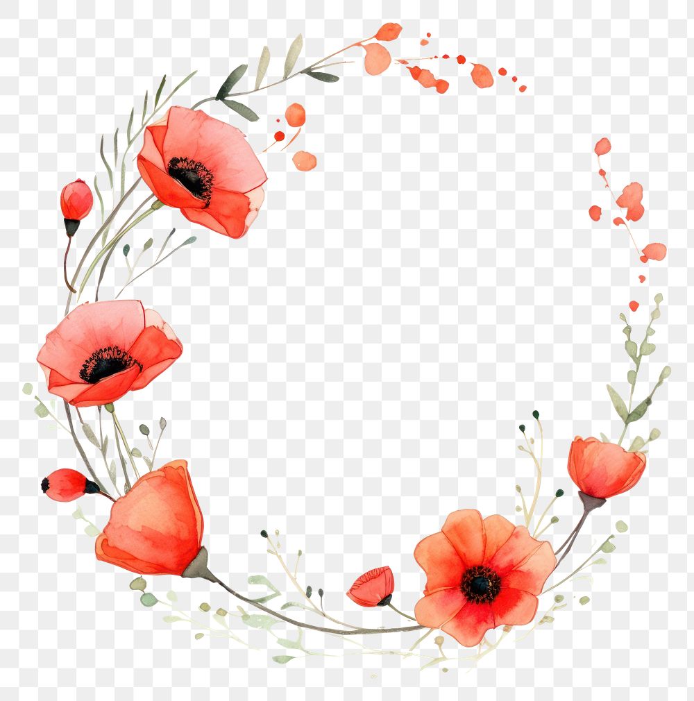 PNG Poppy cercle border flower | Premium PNG - rawpixel