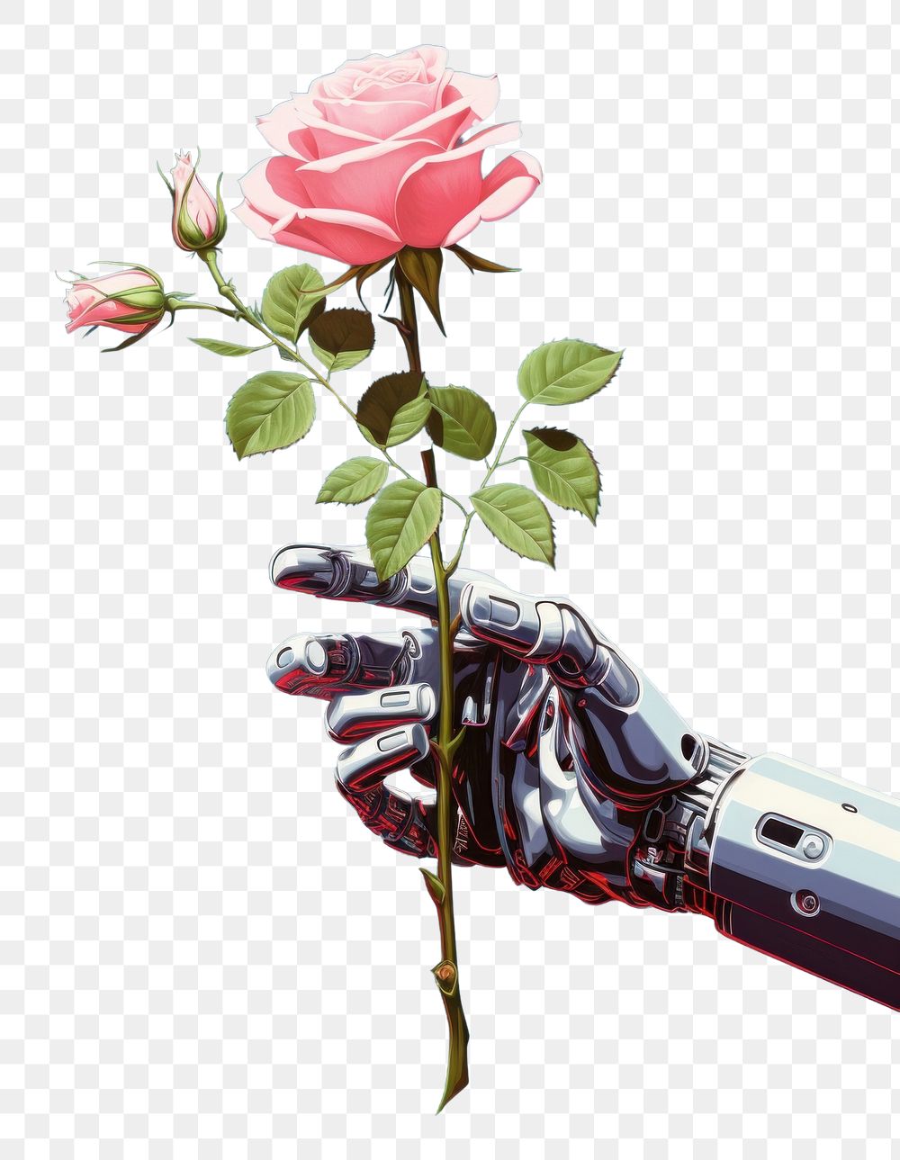 PNG Robot hand holding flower | Premium PNG - rawpixel