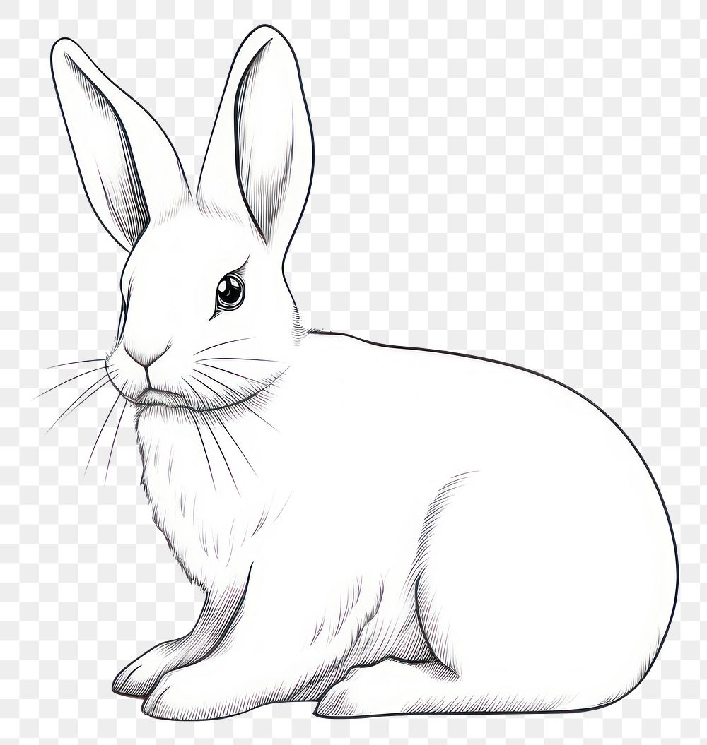 PNG Rabbit sketch outline drawing | Free PNG - rawpixel
