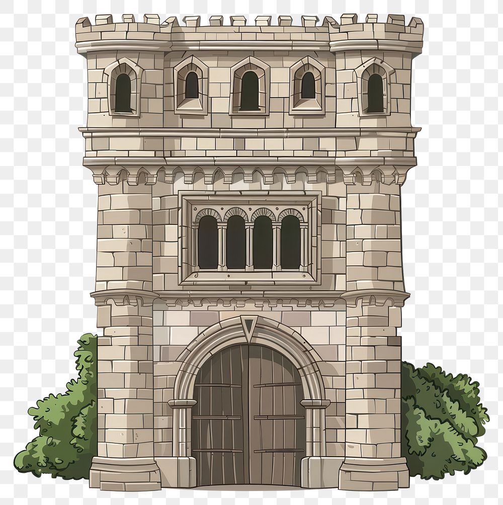 PNG Cartoon Arch tower architecture | Premium PNG - rawpixel