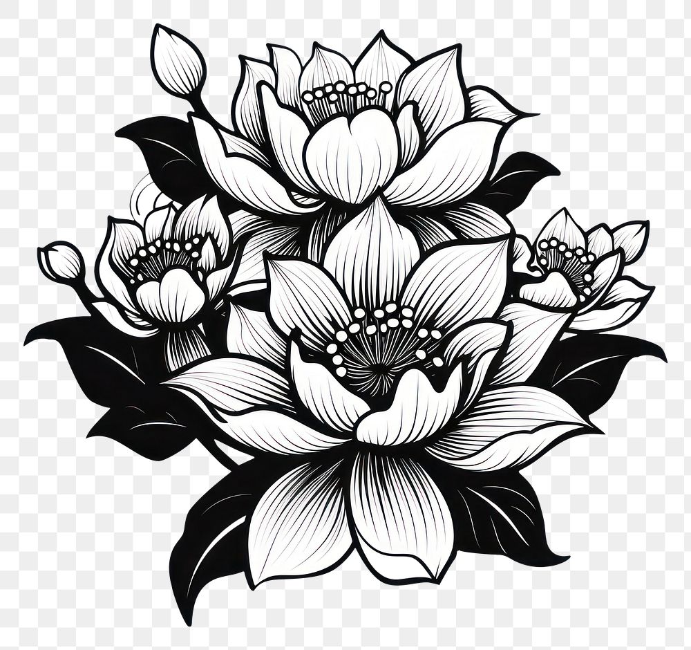 PNG Lotus pattern drawing flower | Free PNG - rawpixel