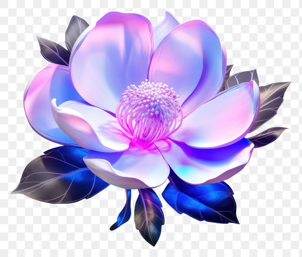 PNG Neon magnolia flower violet | Premium PNG - rawpixel