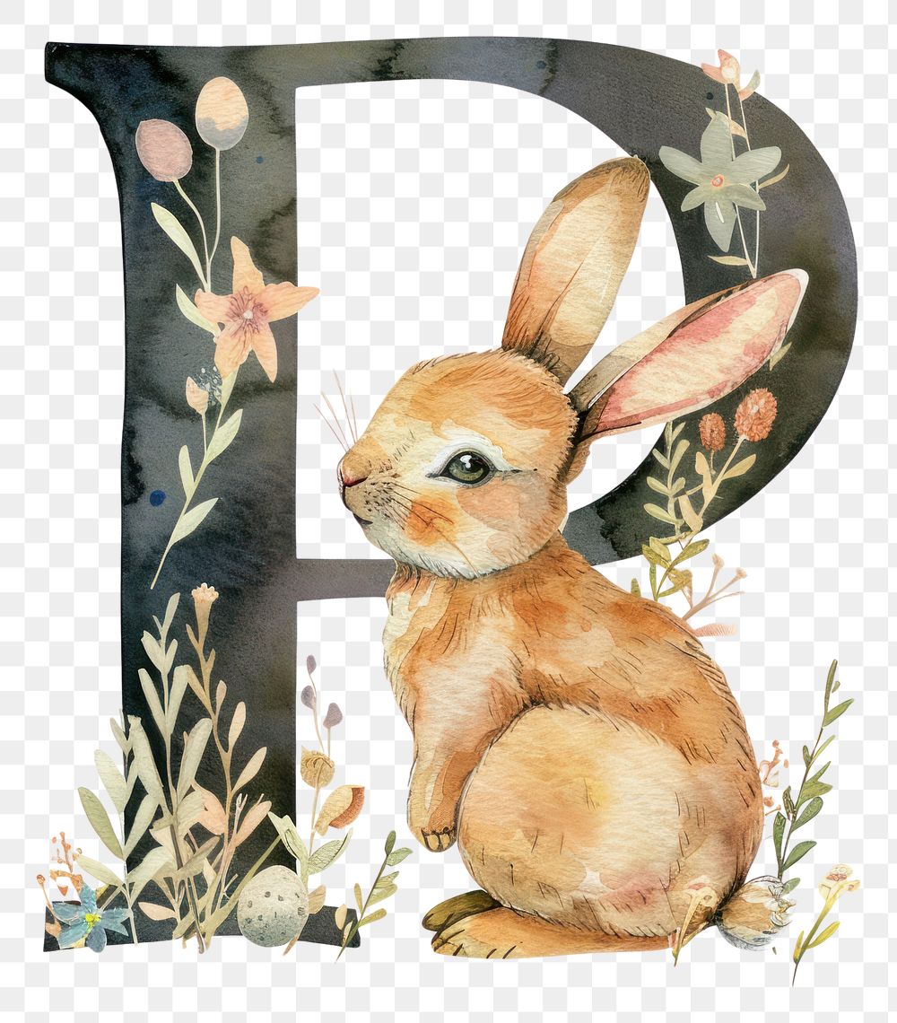 PNG Mammal rabbit bunny font. | Premium PNG - rawpixel