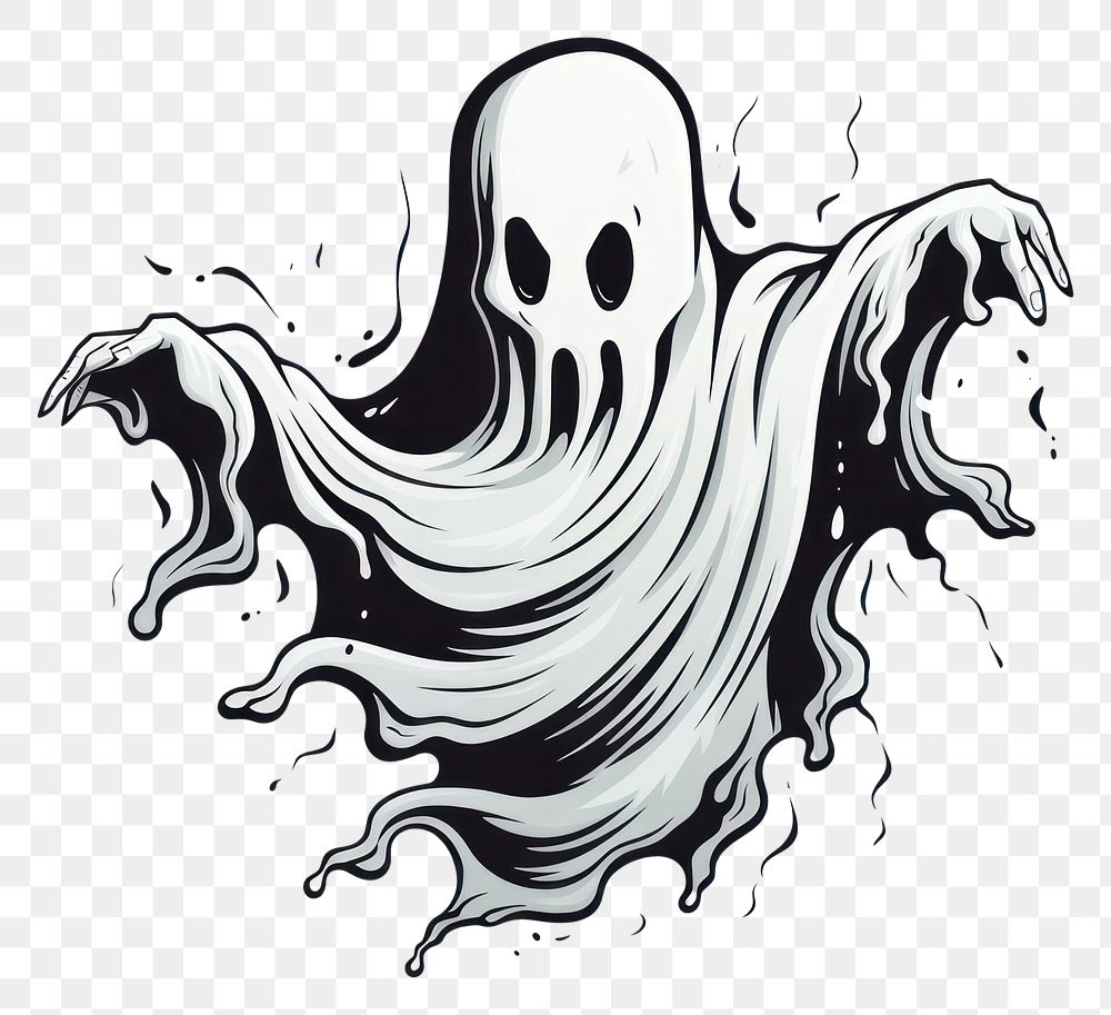 PNG Ghost drawing sketch illustrated | Free PNG - rawpixel