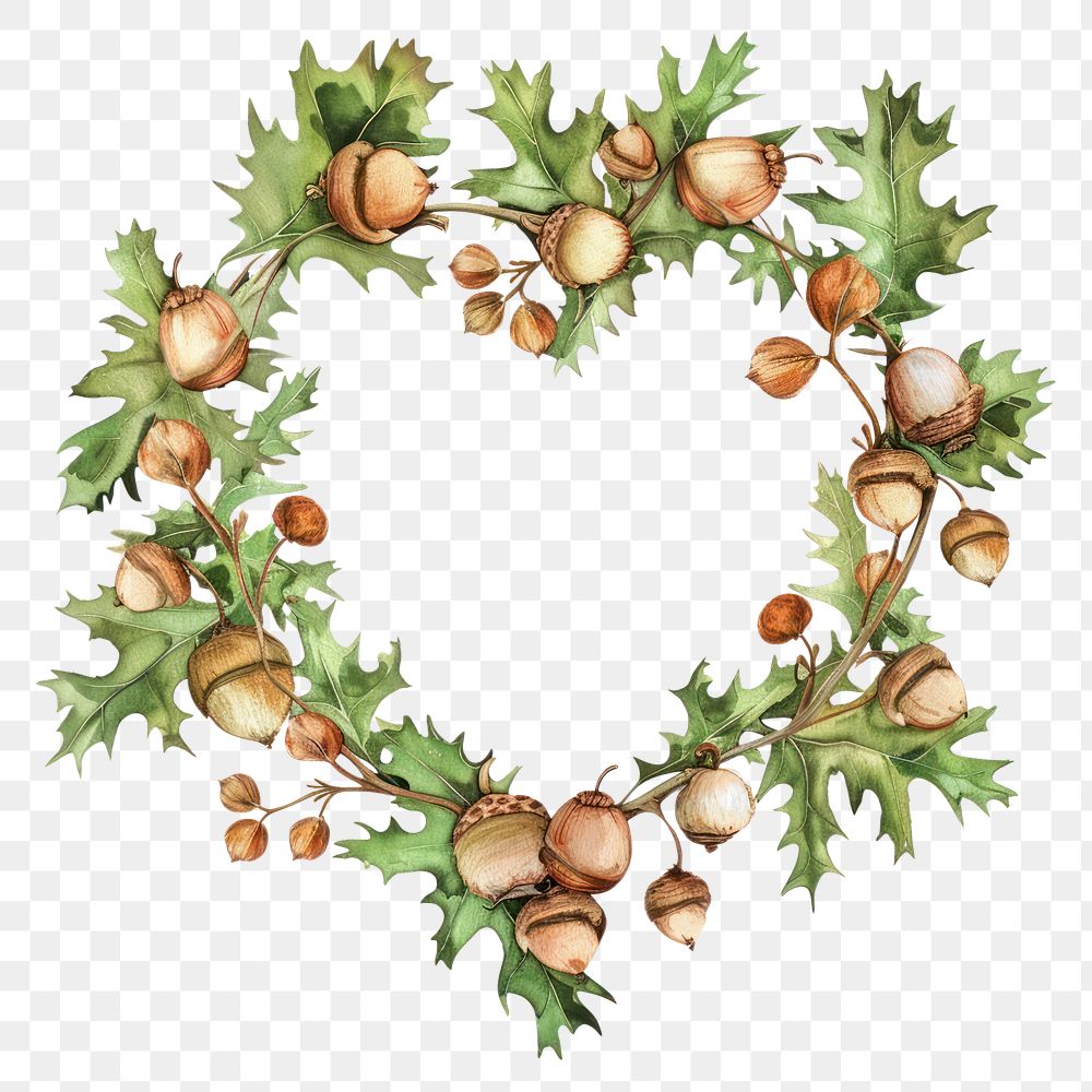 PNG Acorns border watercolor vegetable | Free PNG - rawpixel