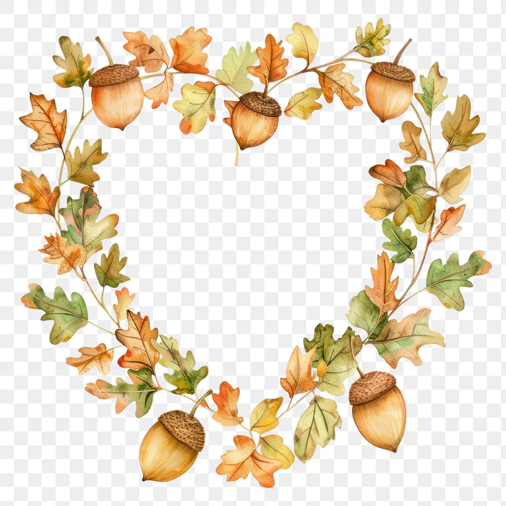 PNG Acorns border watercolor plant | Premium PNG - rawpixel