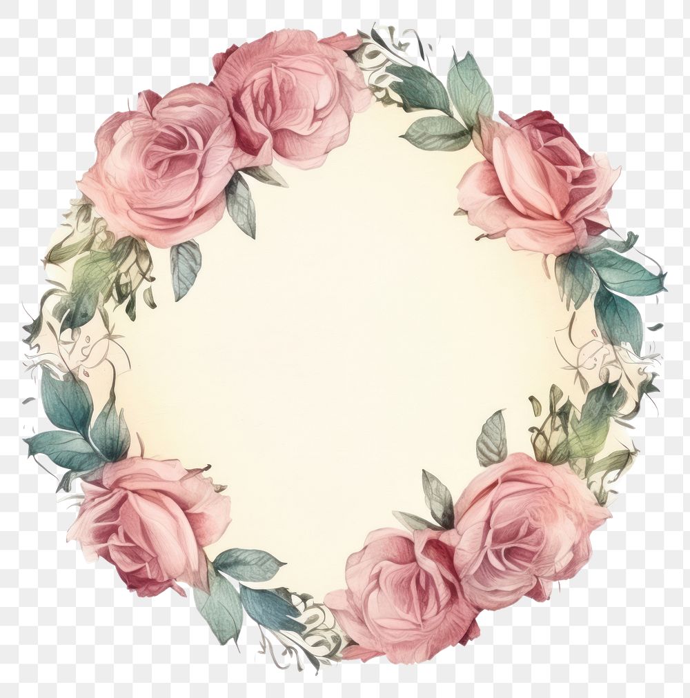 PNG Vintage rose circle frame | Free PNG - rawpixel