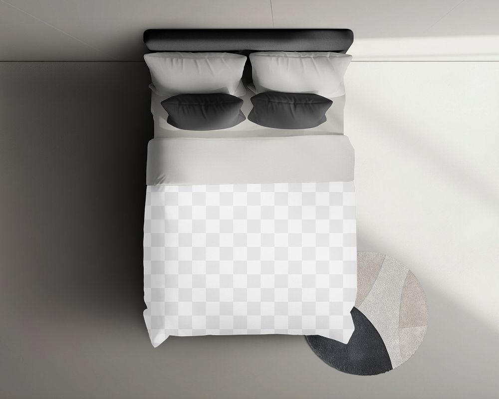 Bed duvet png bedding mockup, | Free PNG - rawpixel