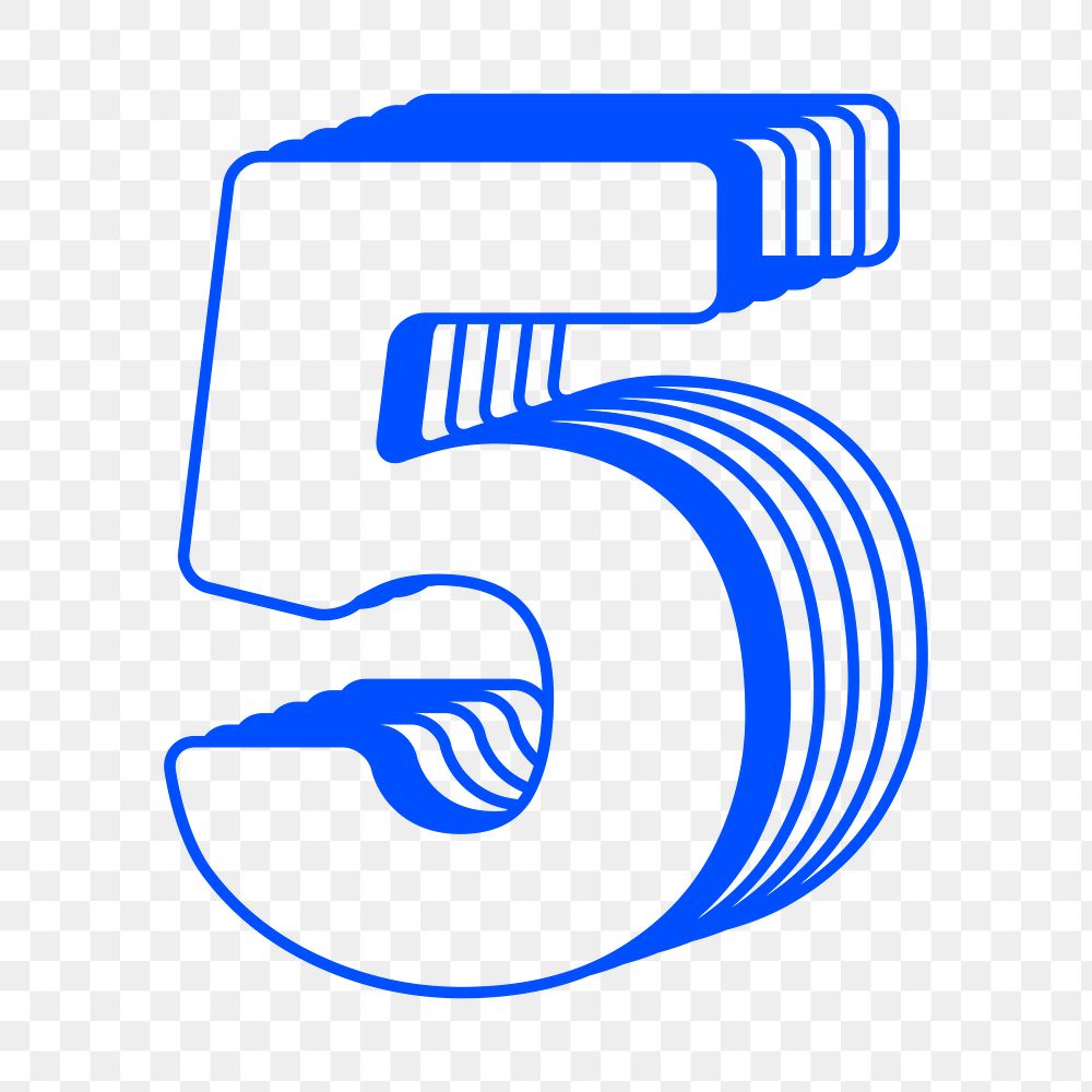 Number five png blue layered | Premium PNG - rawpixel
