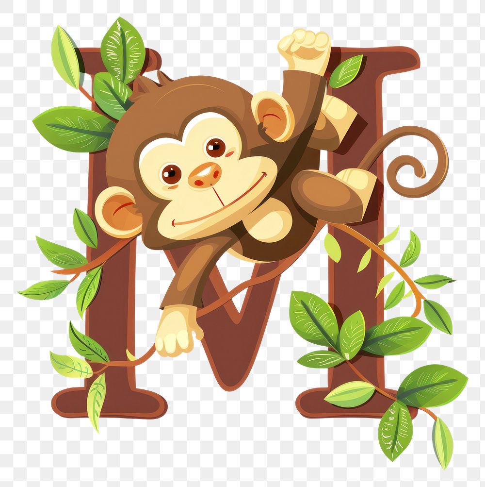 PNG Letter M monkey alphabet | Free PNG - rawpixel