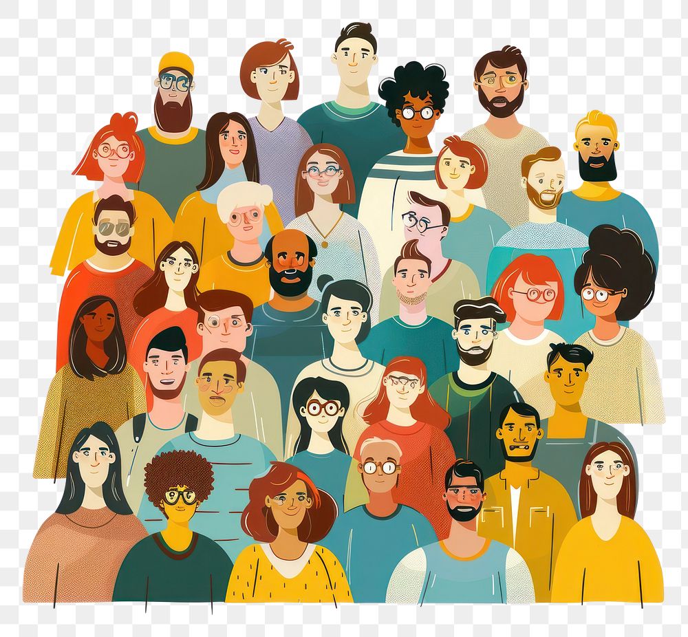 PNG Diverse crowd people illustrated | Free PNG - rawpixel