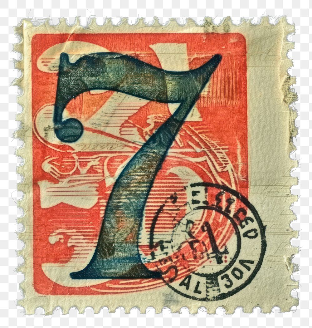 PNG Stamp alphabet number 7 | Free PNG - rawpixel