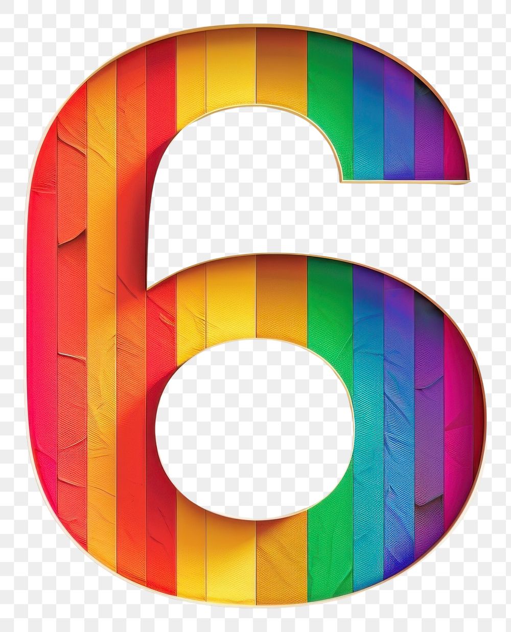 PNG Rainbow number 6 symbol | Premium PNG - rawpixel