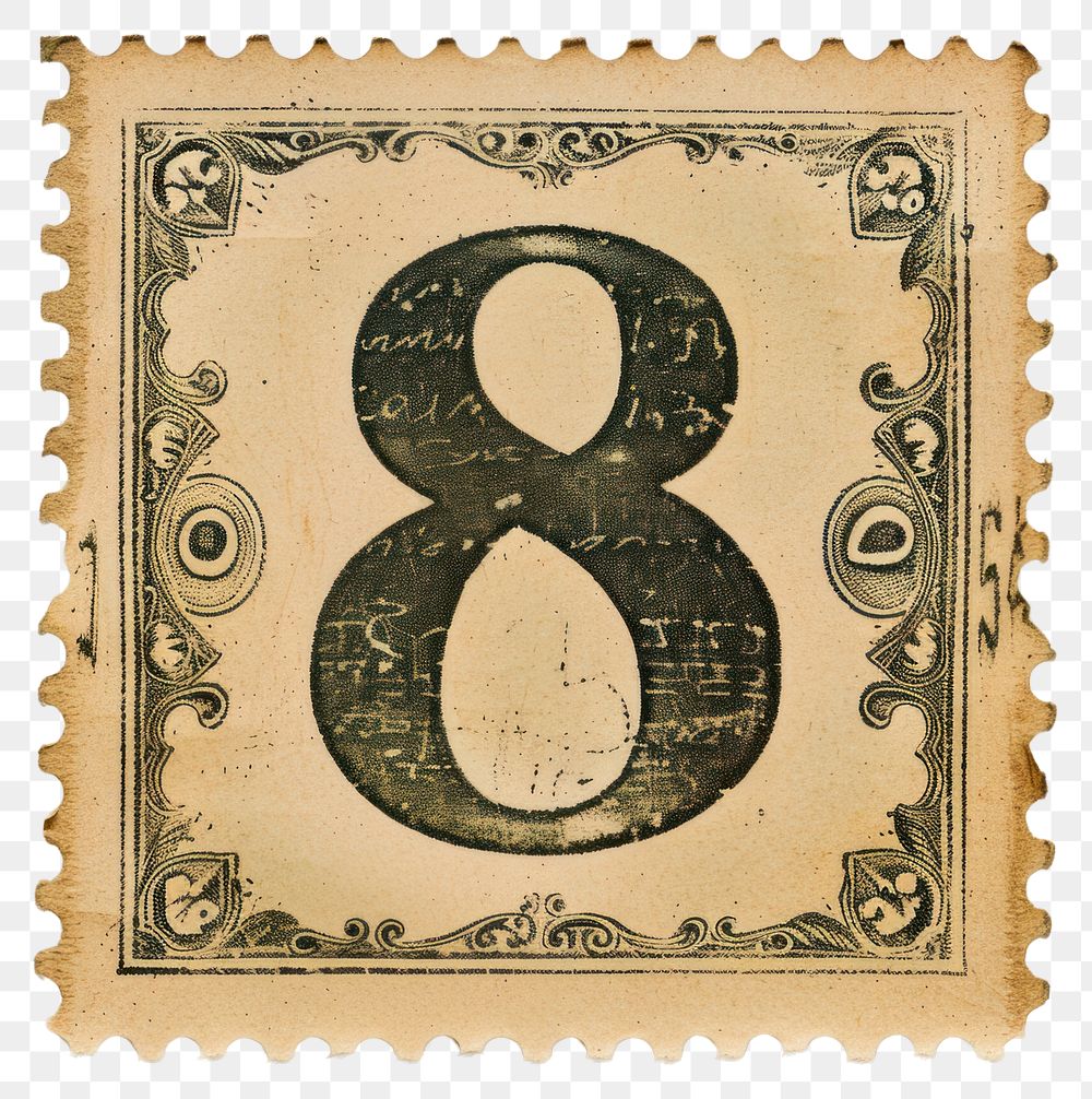 PNG Stamp alphabet number 8 | Free PNG - rawpixel