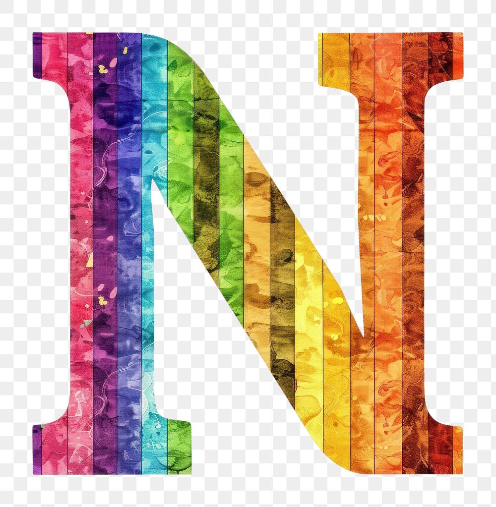 Rainbow alphabet N blackboard number | Free PNG - rawpixel