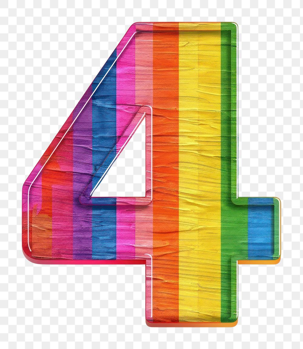 Rainbow number 4 symbol text. | Free PNG - rawpixel