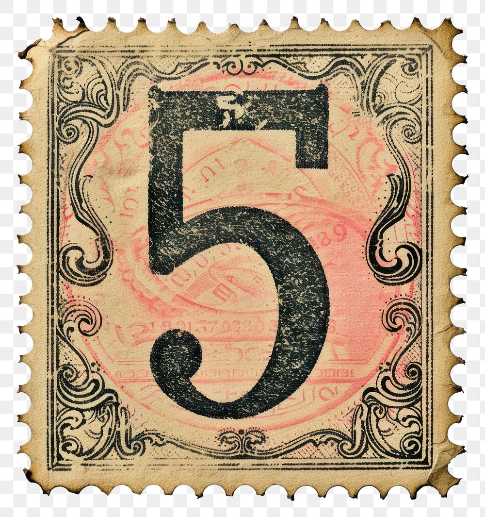 PNG Stamp alphabet number 5 | Free PNG - rawpixel